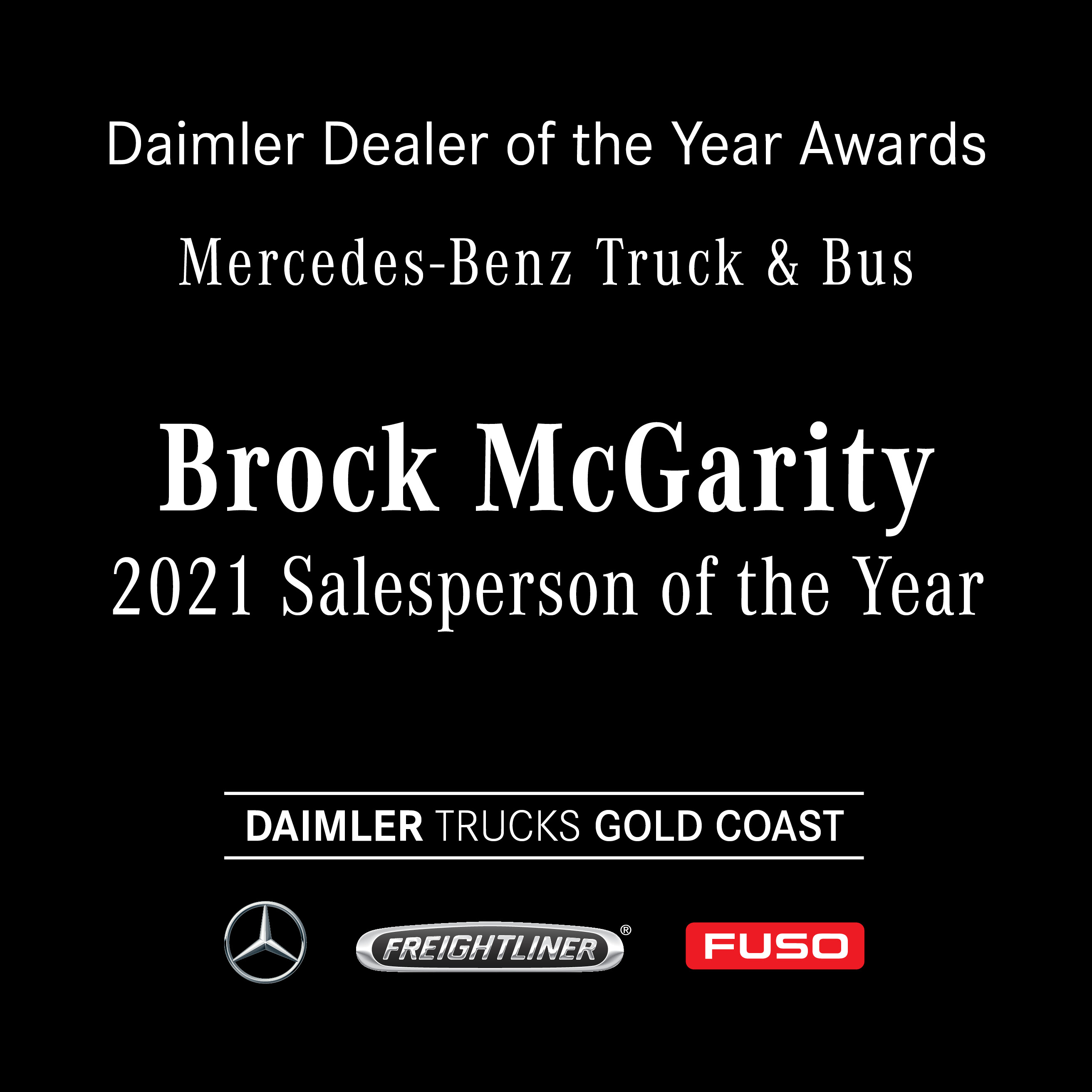 Mercedes-Benz Truck & Bus Salesperson of the Year | Daimler Trucks Gold ...